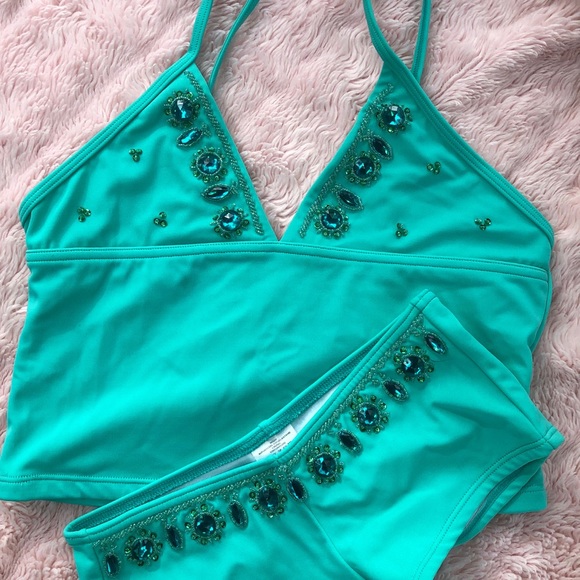 Rhona Sutton | Swim | Rhona Sutton Girls Jeweled Tankini Swimsuit Nwt ...